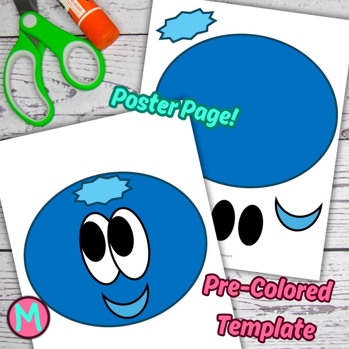 Blueberry Craft Template: Cut & Glue Food Craft for Kids (PDF) - Etsy