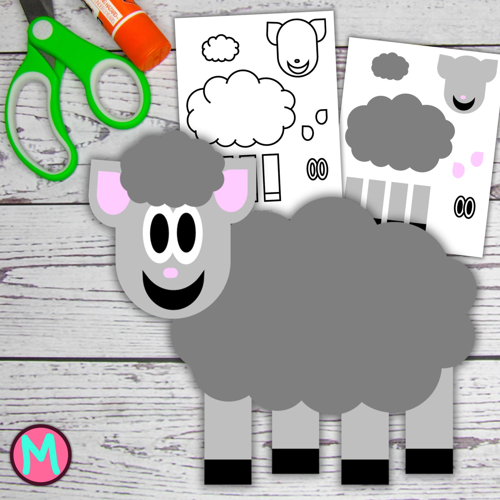 Sheep Craft Template: Kids Cut and Glue Activity (PDF) - Etsy