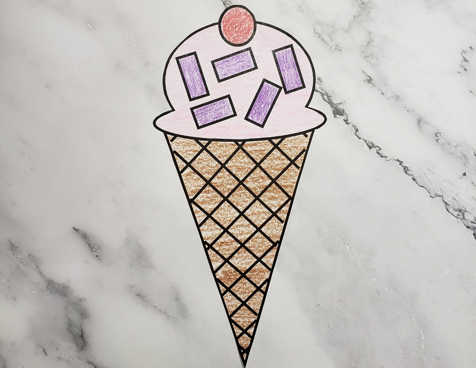 Ice Cream Craft Template for Kids, Preschool, Kindergarten, Elementary ...