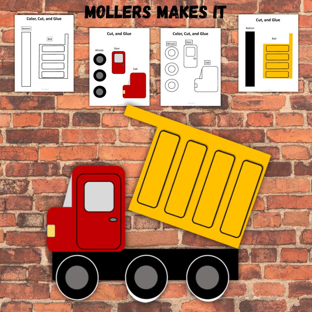 Dump Truck Paper Craft Template for Kids Preschool - Etsy Australia