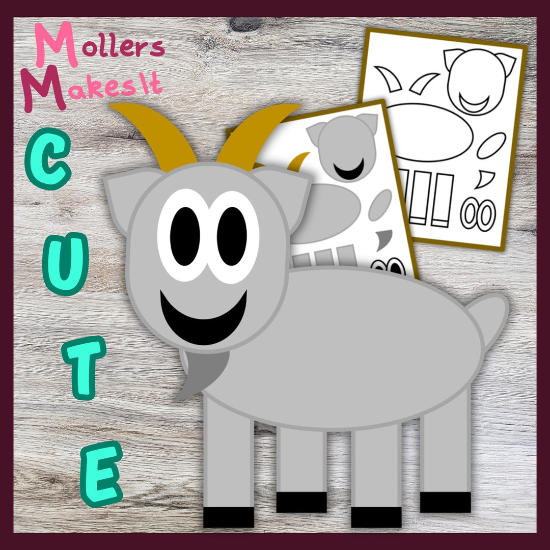 Goat Craft Template, Cut and Paste Craft for Kids, Preschool Activity ...