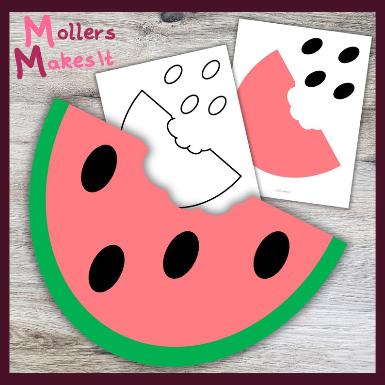 Watermelon Craft Template for Kids, Cut and Glue Craft Template ...