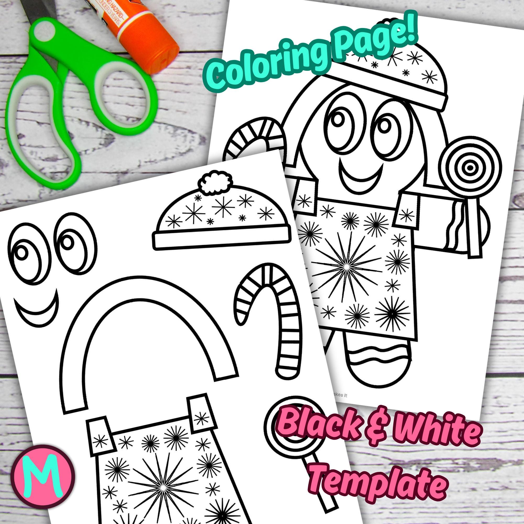 Gingerbread Girl Craft Template: Holiday Paper Craft for Kids (PDF) - Etsy