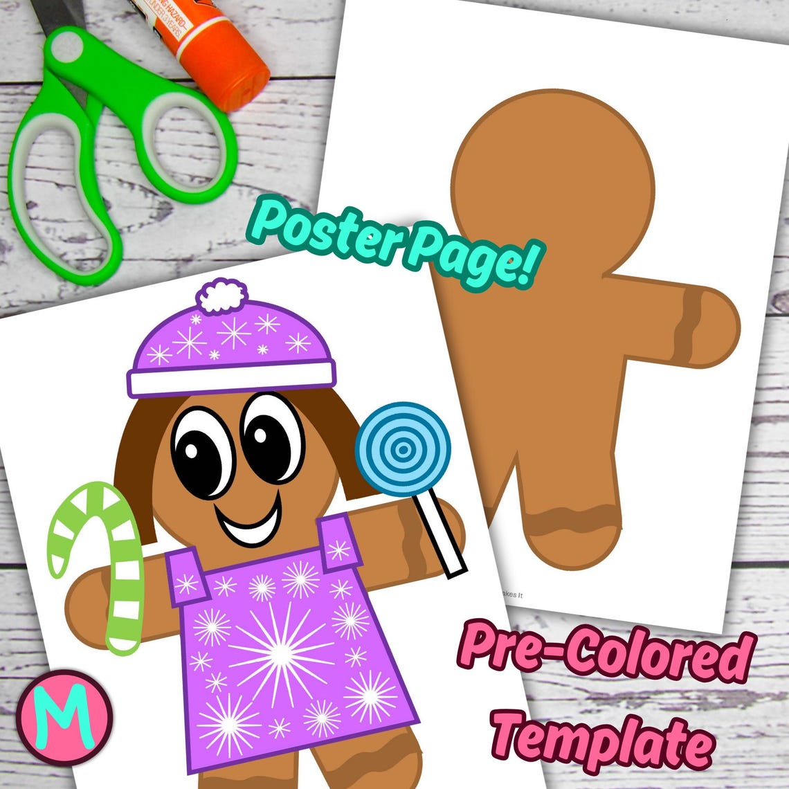 Gingerbread Girl Craft Template: Holiday Paper Craft for Kids (PDF) - Etsy