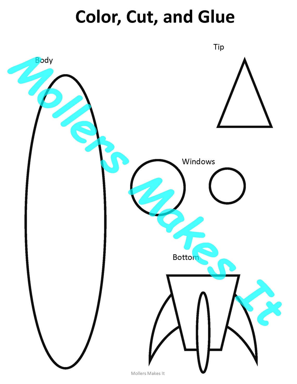 Rockin' Rocket Craft Template for Kids, Preschool, Kindergarten ...