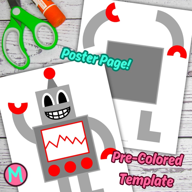 Robot Craft Template: Cut and Glue Paper Craft for Kids (PDF) - Etsy UK