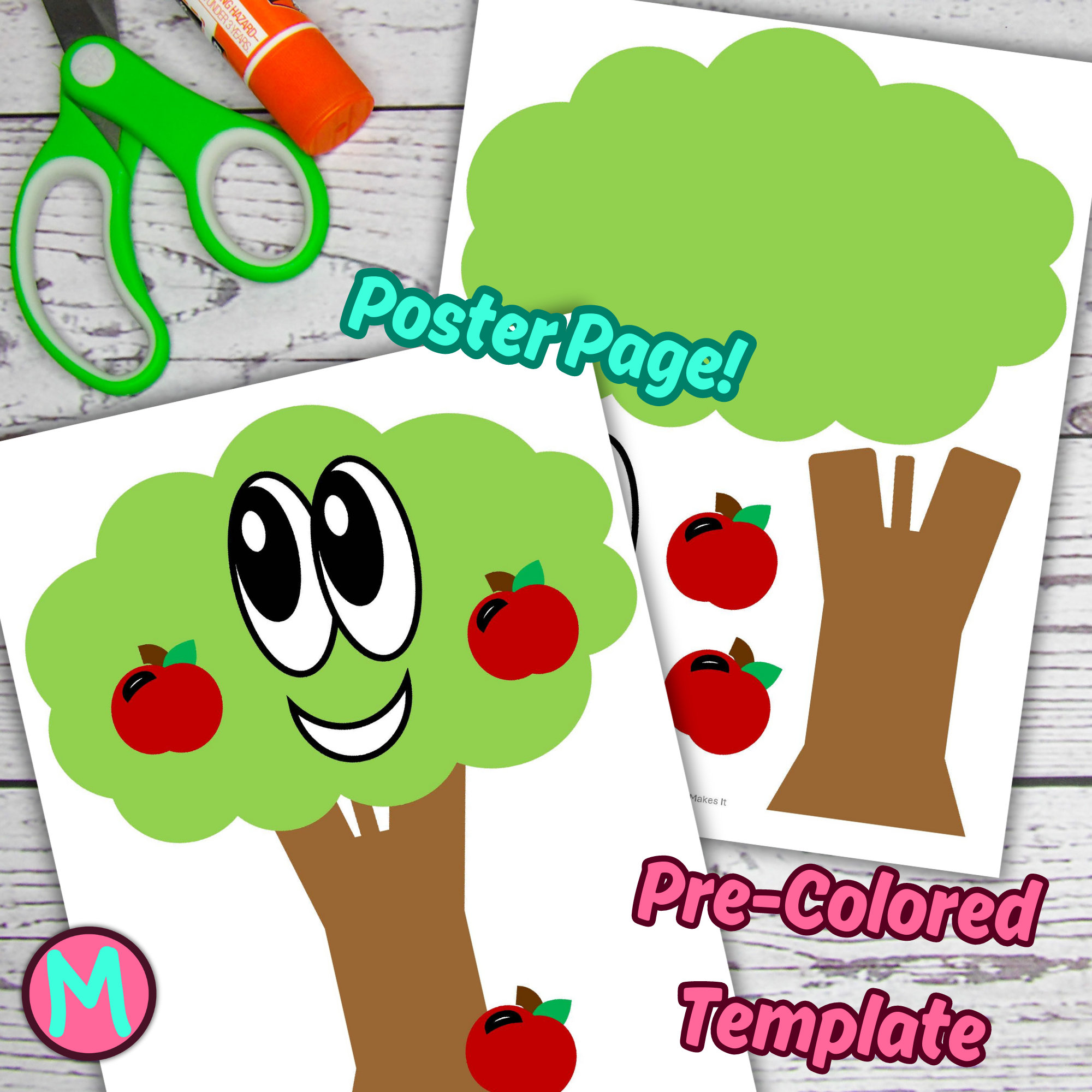 Apple Tree Craft Template for Preschool, a Simple Toddler Apple Tree ...