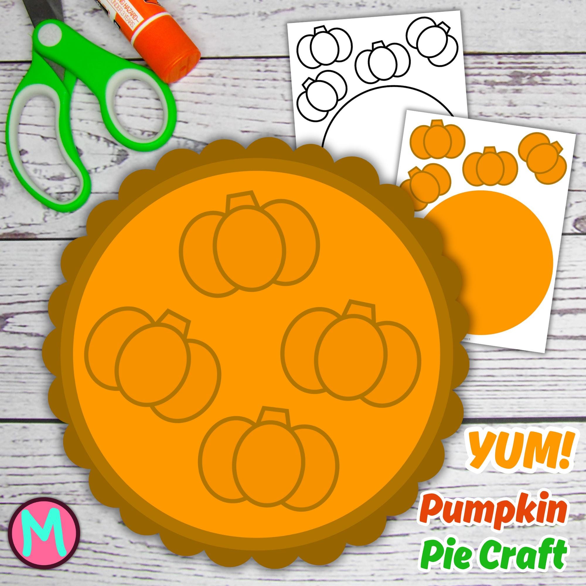 Pumpkin Pie Craft Template for Preschool, Fun Fall Craft for Toddlers ...