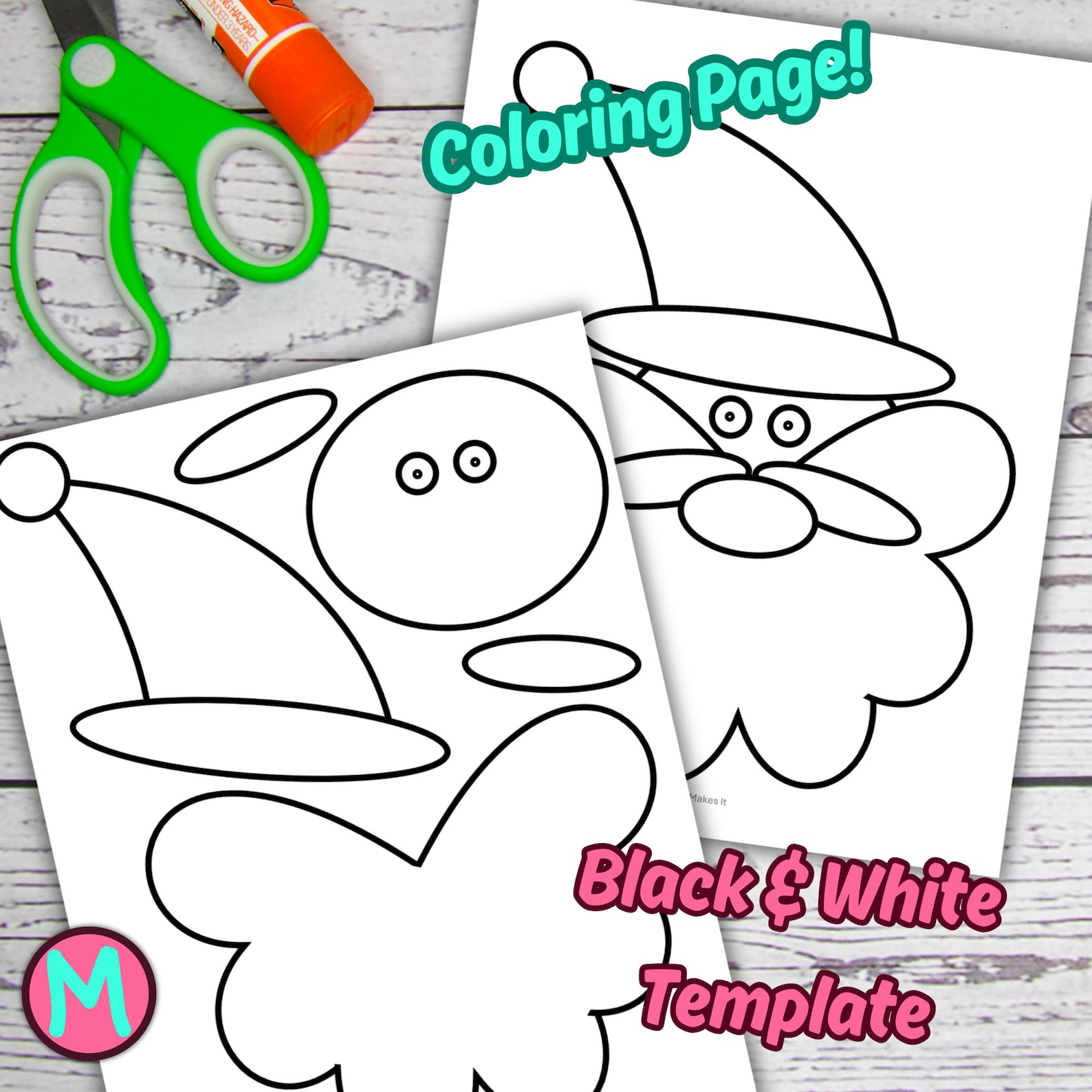 Santa Craft Template for Kids, Cut and Glue Santa Craft for Preschool ...