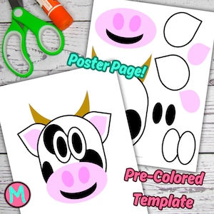 Cow Craft Template for Preschool, Kindergarten, Elementary and ...
