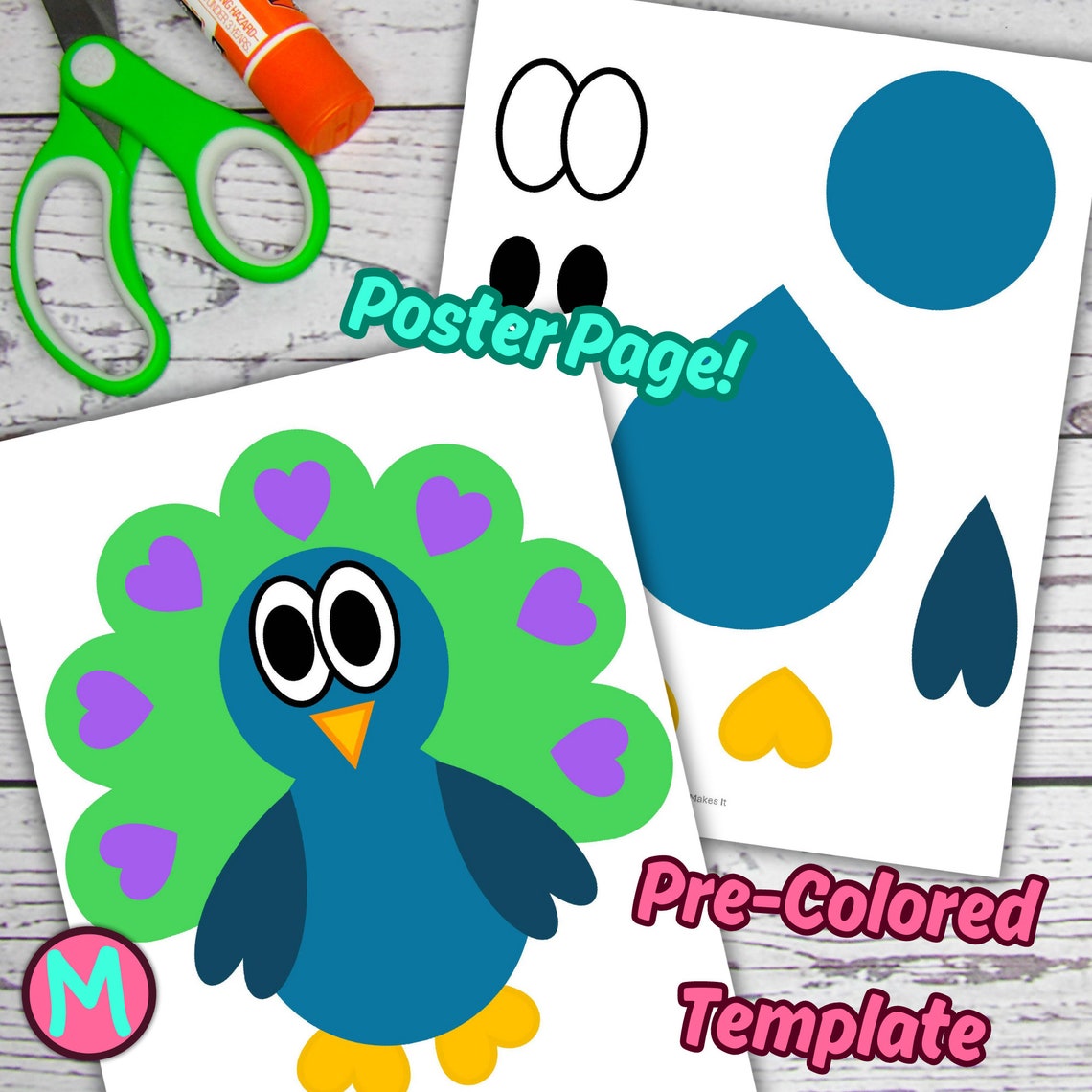 Peacock Craft Template, Preschool Craft, Simple Toddler Activity ...