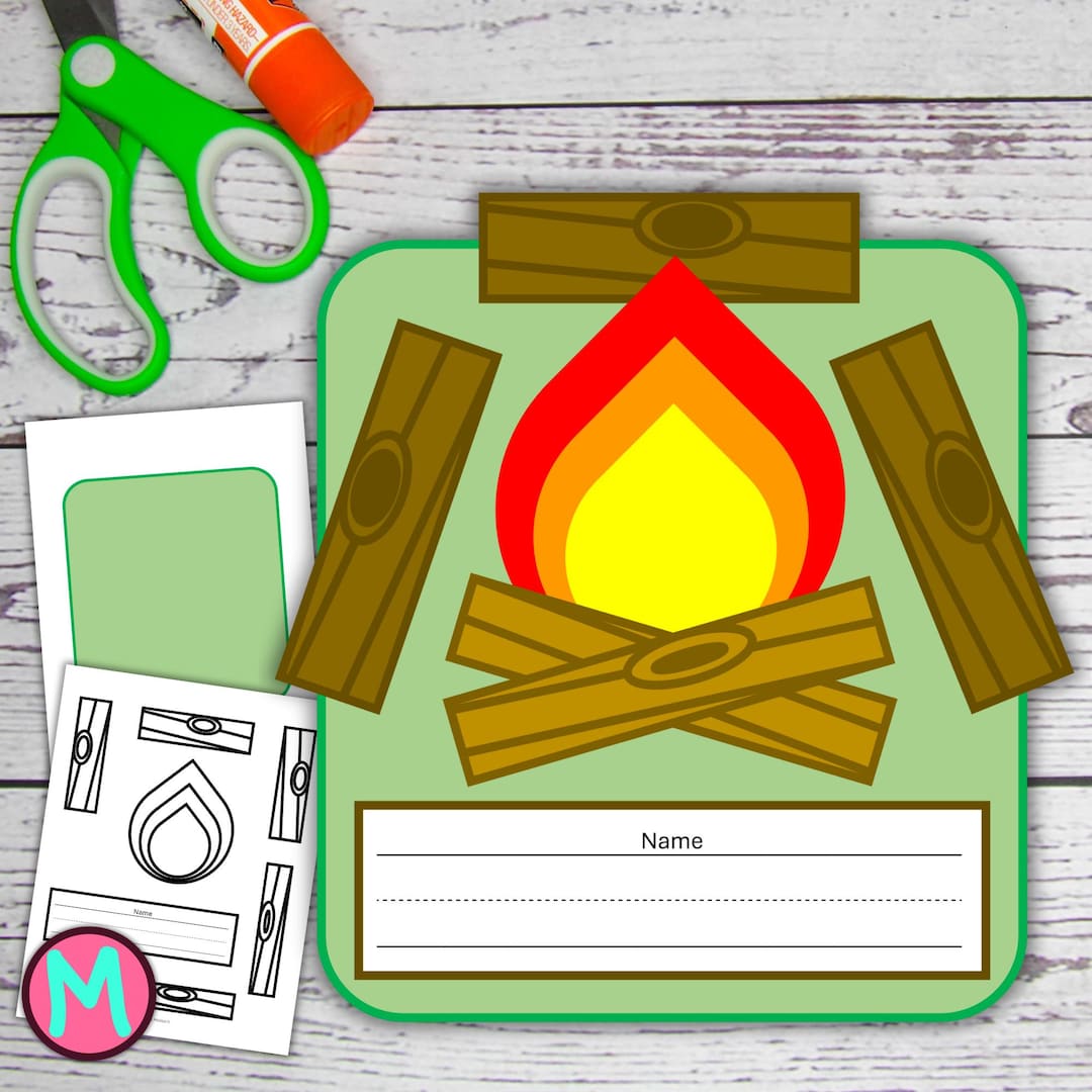 Build Your Own Campfire Craft, Printable Cut and Glue Paper Craft With ...