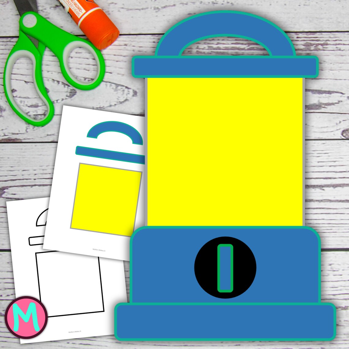 Lantern Craft Template for Kids, Camping Craft Activity, Cut and Glue ...