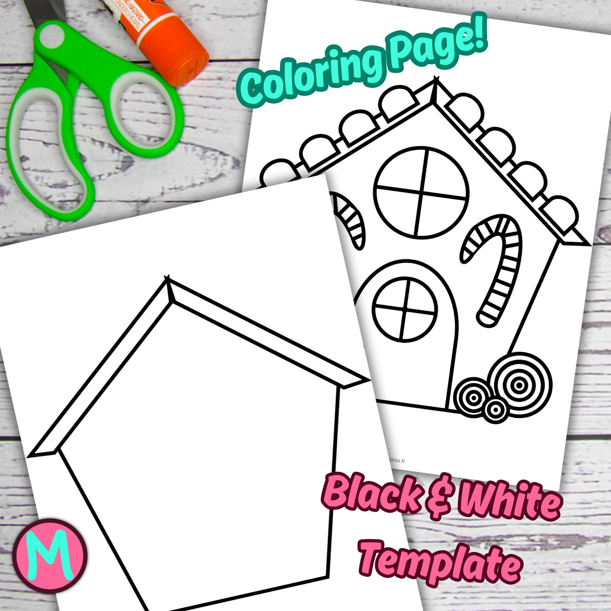 Gingerbread House Craft Template: Christmas Cut & Glue Paper Craft ...
