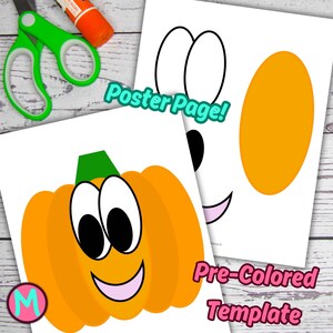 Pumpkin Craft Template: Fall Cut & Glue Paper Craft (PDF) - Etsy
