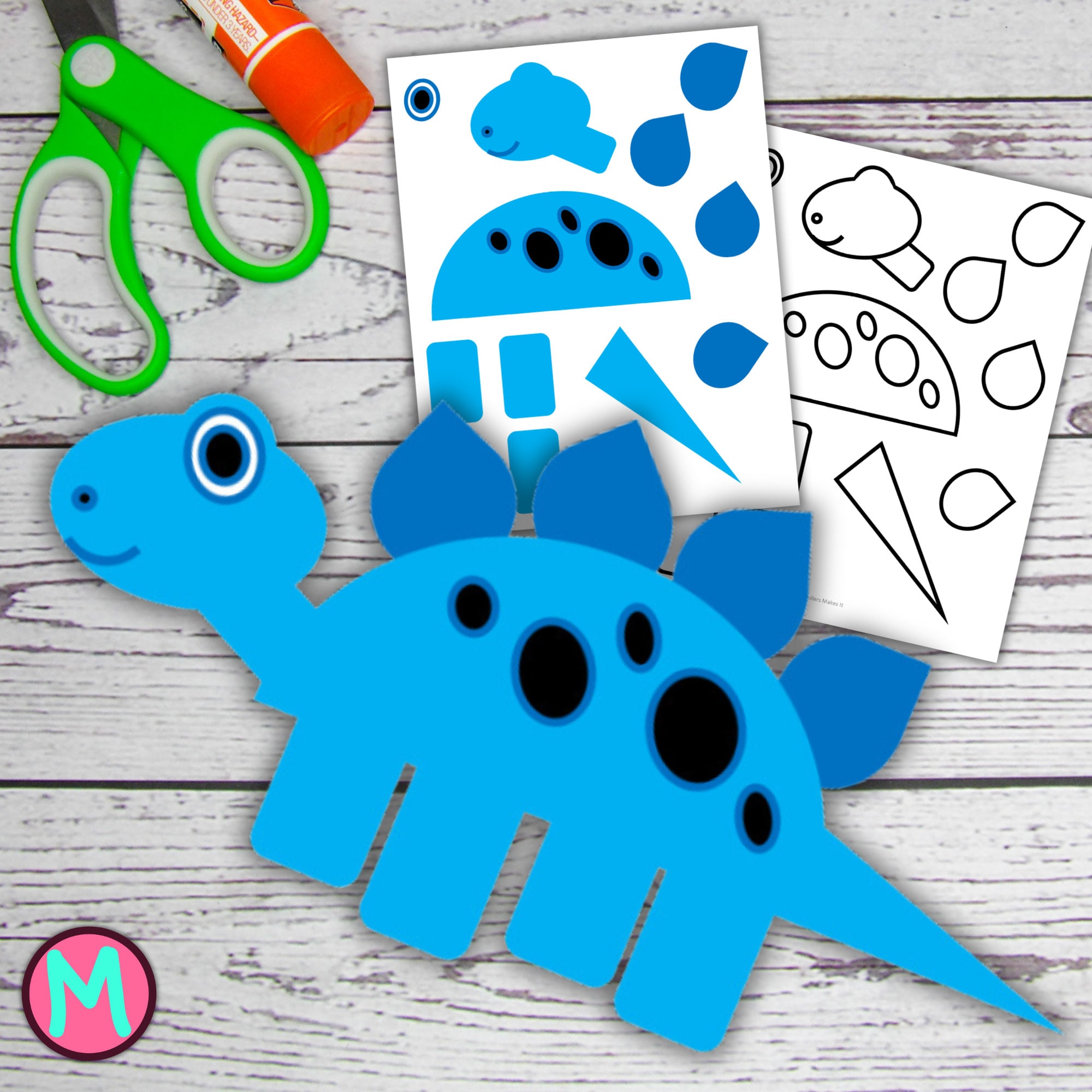 Stegosaurus Craft for Kids, Dinosaur Craft for Kindergarten, Simple Cut ...