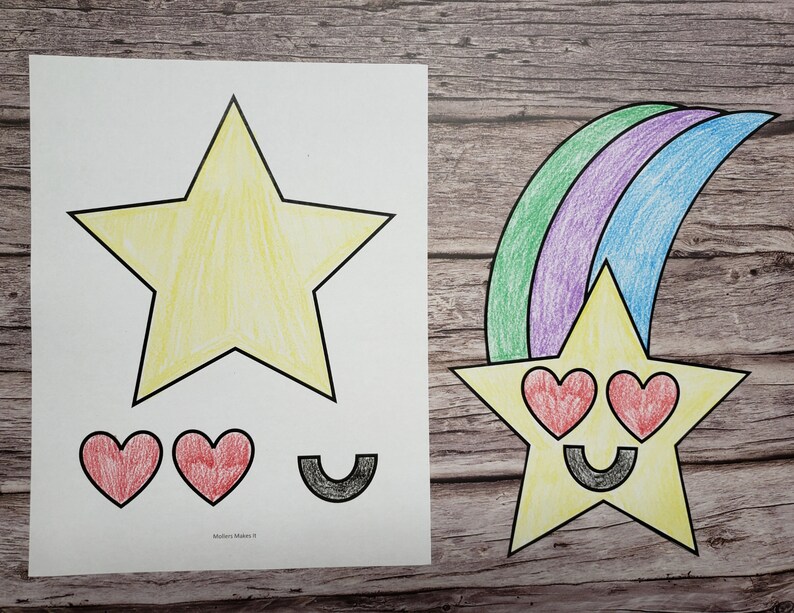 Shooting Star Craft Template for Preschool, Kindergarten, Elementary ...