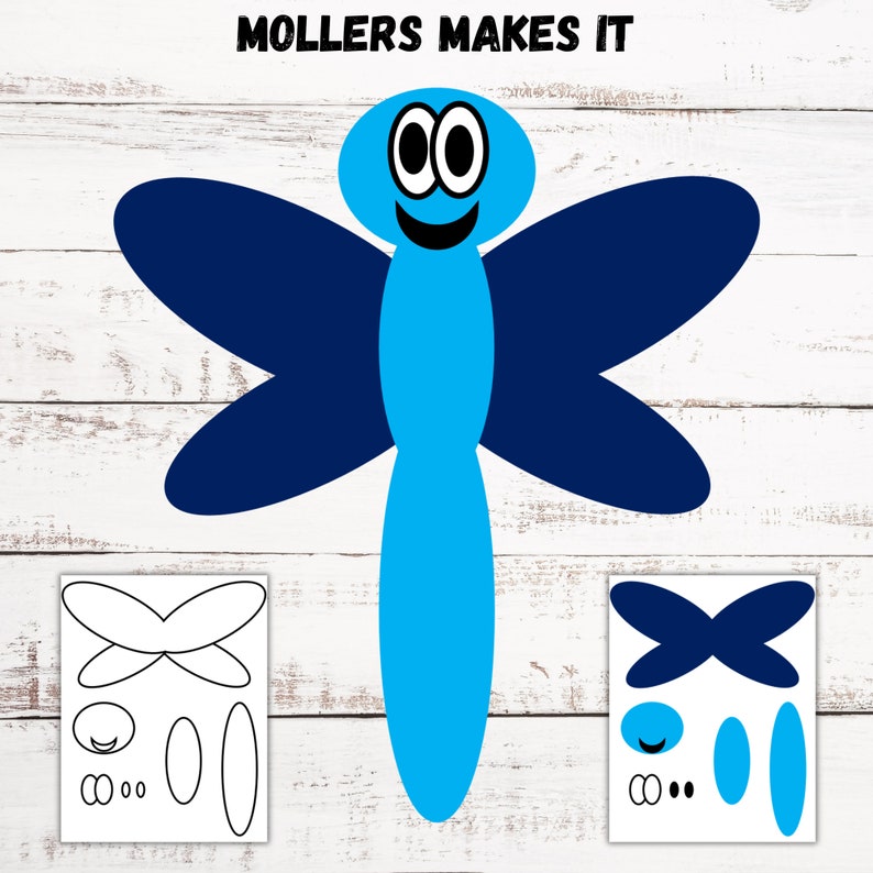 Dragonfly Paper Craft Pattern Template for Kids in Preschool ...