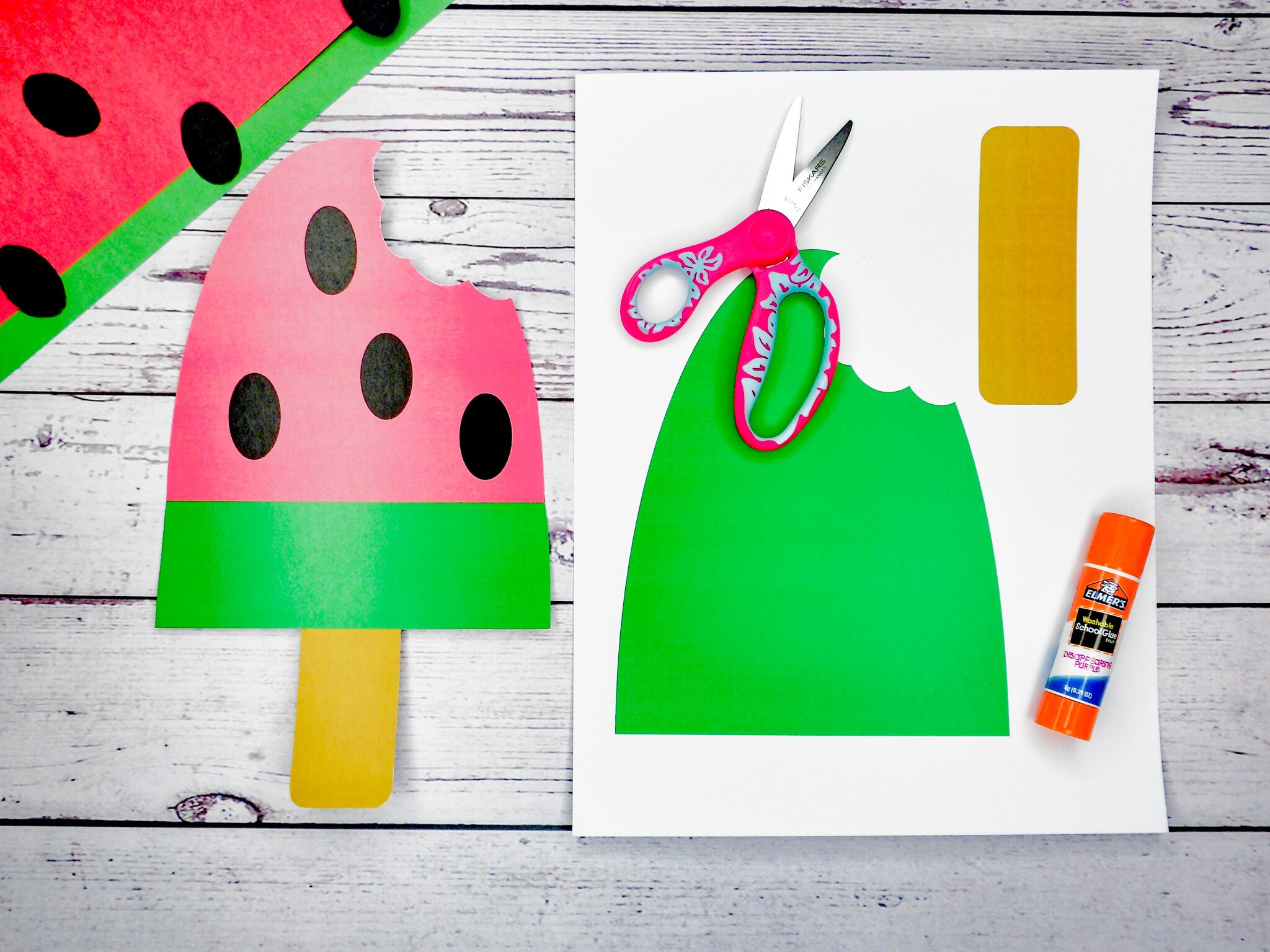 Watermelon Popsicle Craft Template: Cut & Glue Activity (PDF) - Etsy