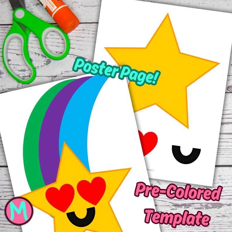 Shooting Star Craft Template, Printable Cut and Glue Paper Craft for ...