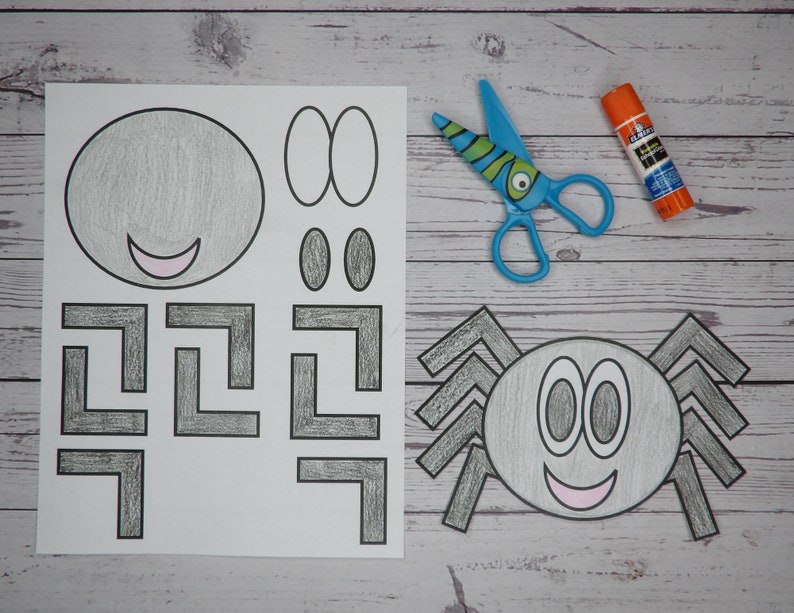 Spider Craft Template for Preschool, Simple Toddler Craft, Halloween ...
