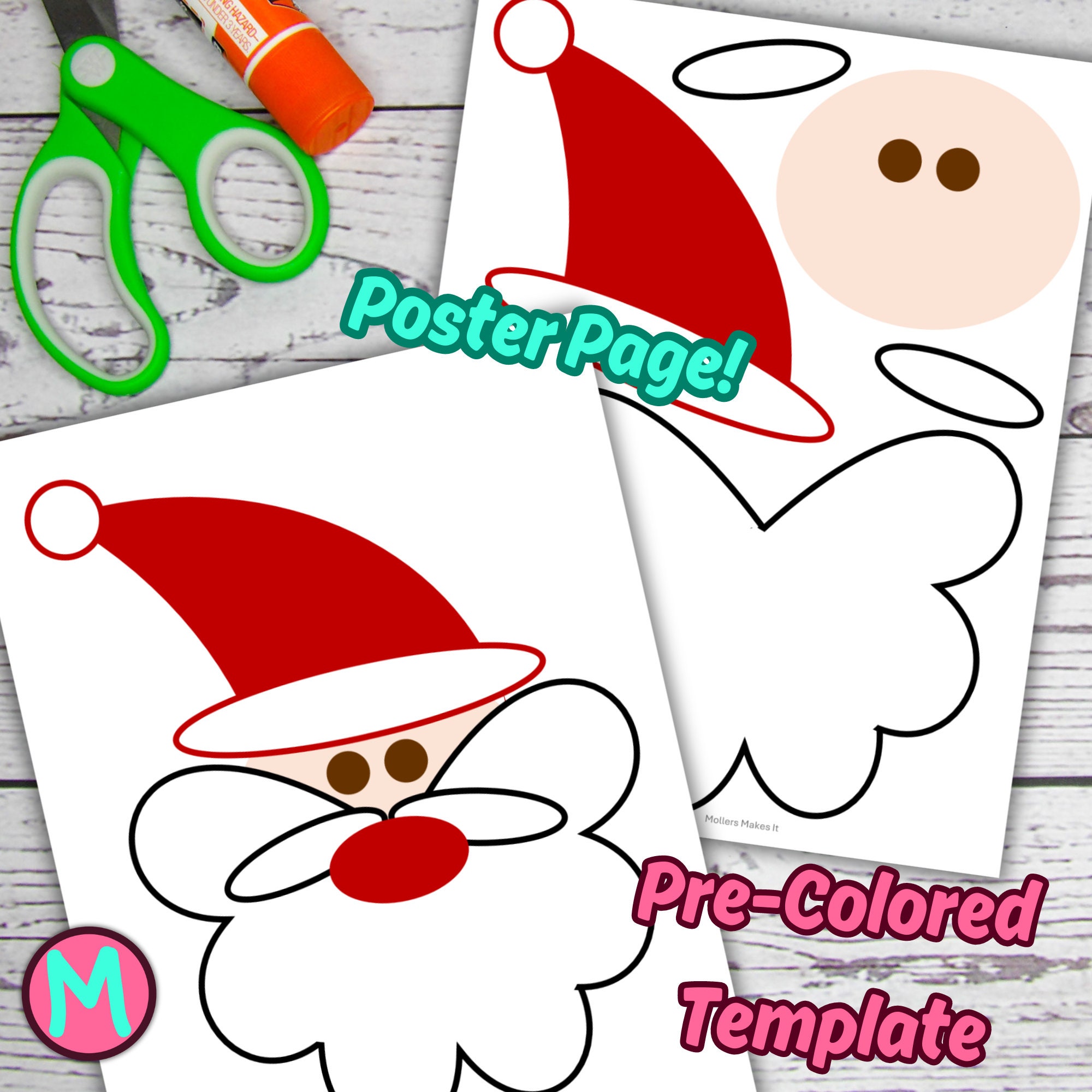 Santa Craft Template for Kids, Cut and Glue Santa Craft for Preschool ...