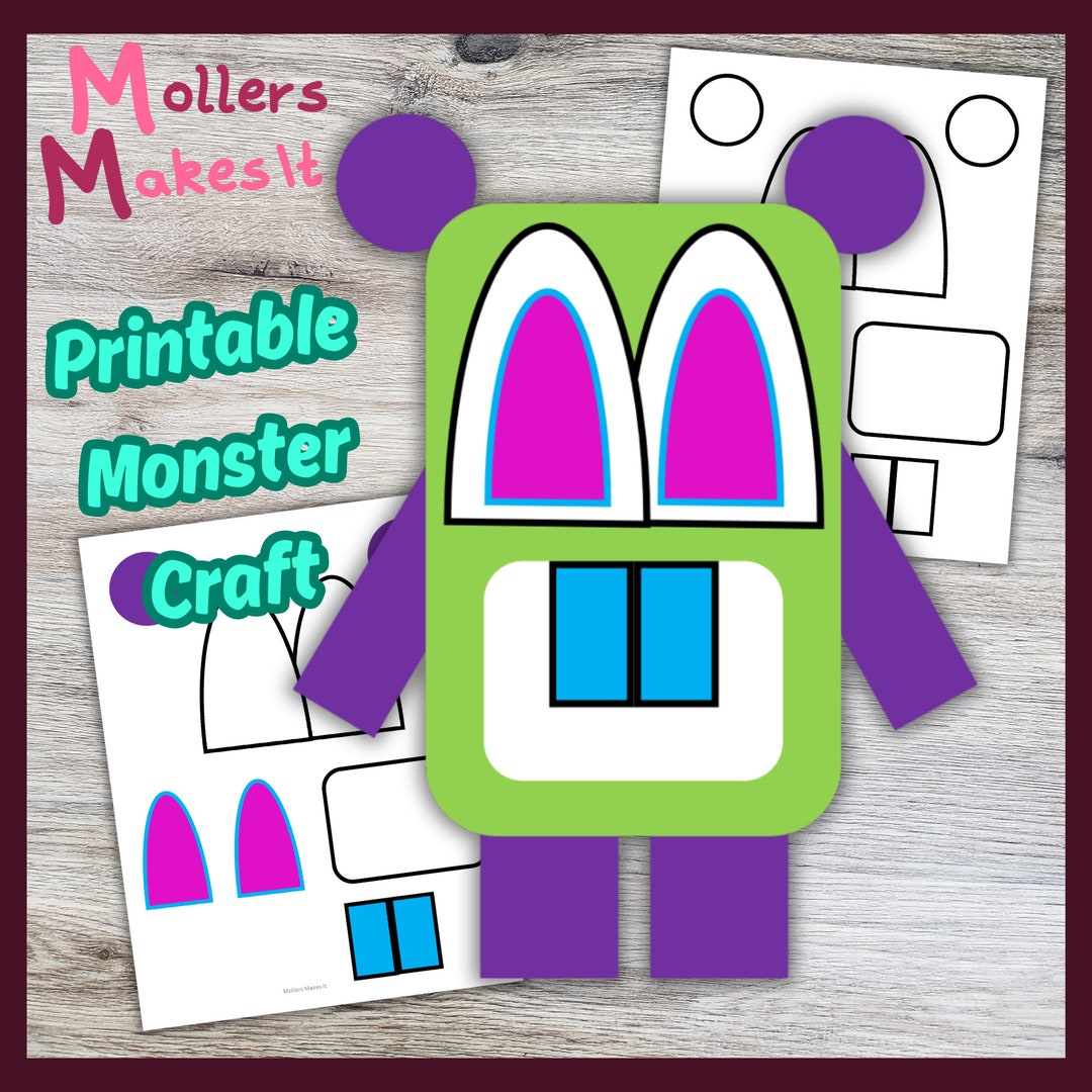 Green Monster Craft Template for Kids, Preschool, Kindergarten ...