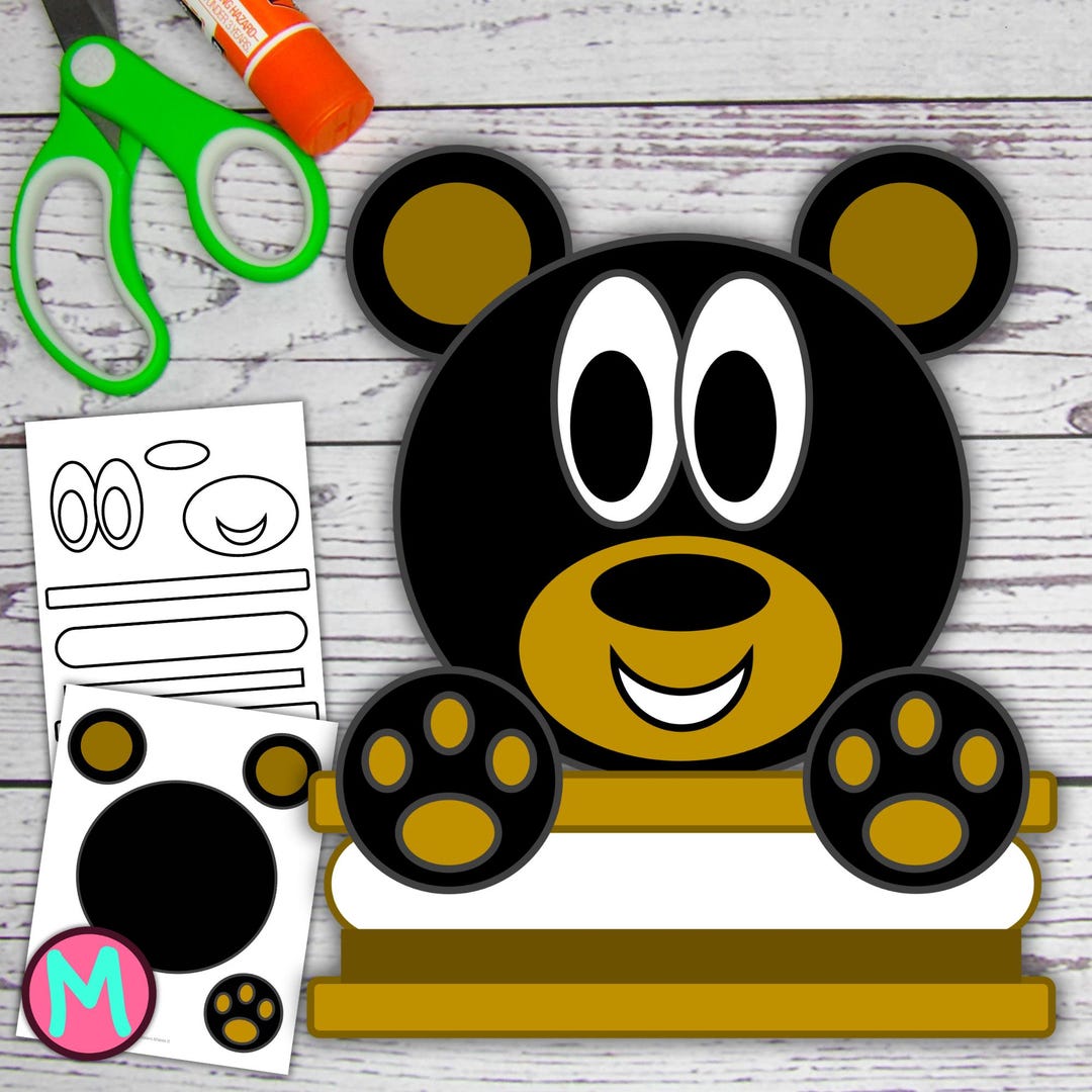 Smore Bear Craft Template, Cut and Glue Paper Craft for Kids (PDF) - Etsy
