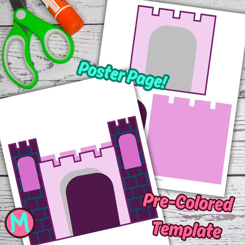 Pink Castle Craft Template for Preschool, Simple Toddler Craft ...