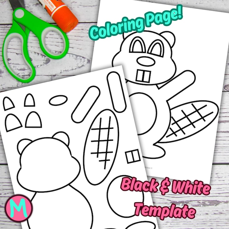 Beaver Craft Template for Preschool, Simple Toddler Craft, Fun Cut and ...
