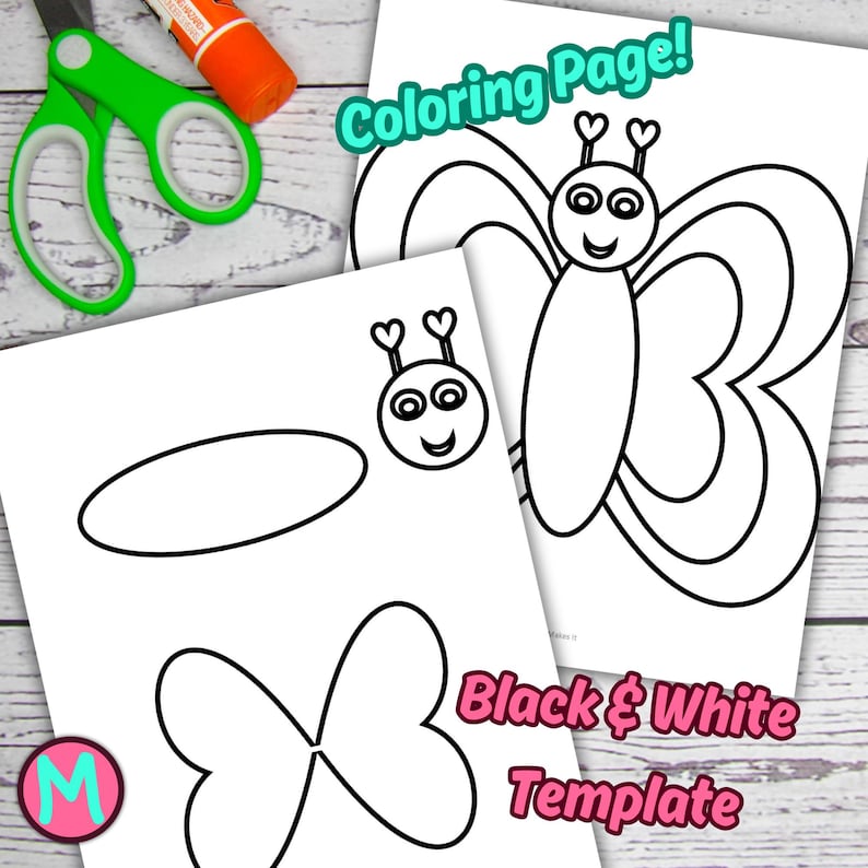Butterfly Craft Template: Printable Cut and Glue Paper Craft for Kids ...