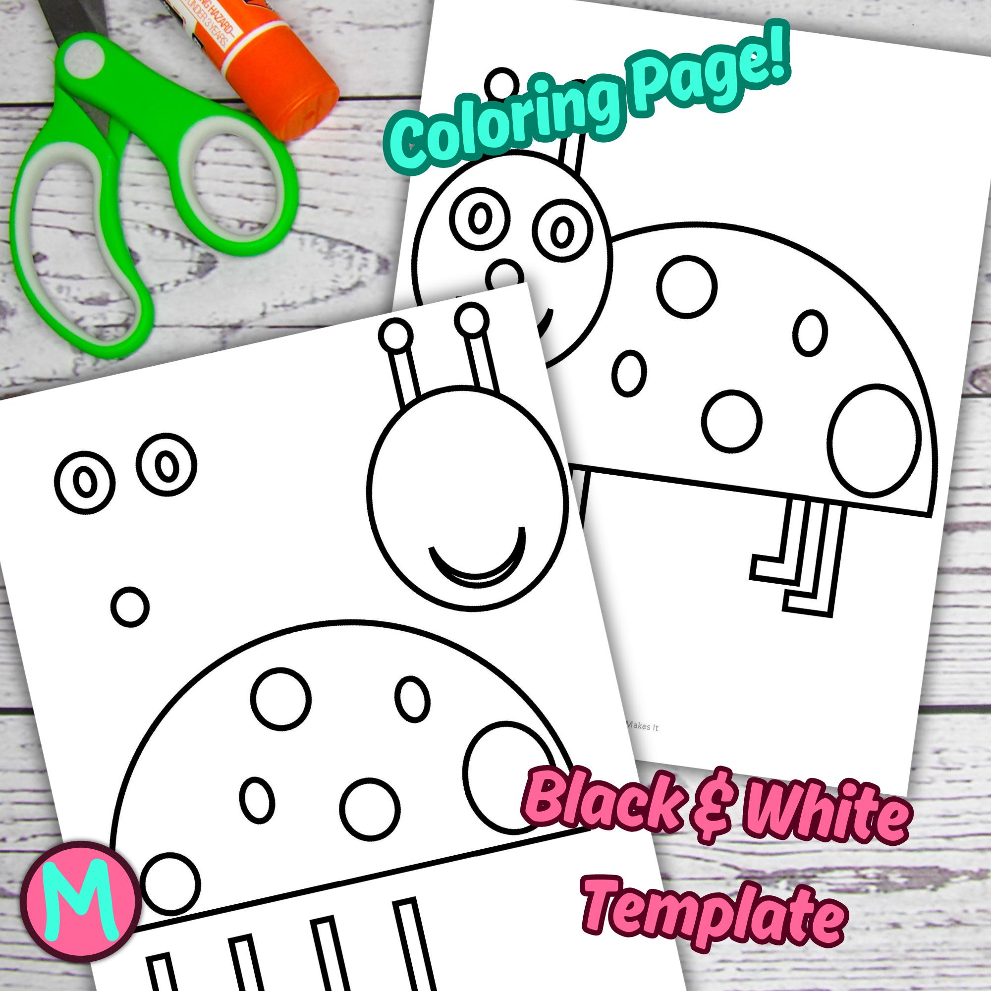 Ladybug Craft Template: Easy Cut & Glue Activity (PDF) - Etsy