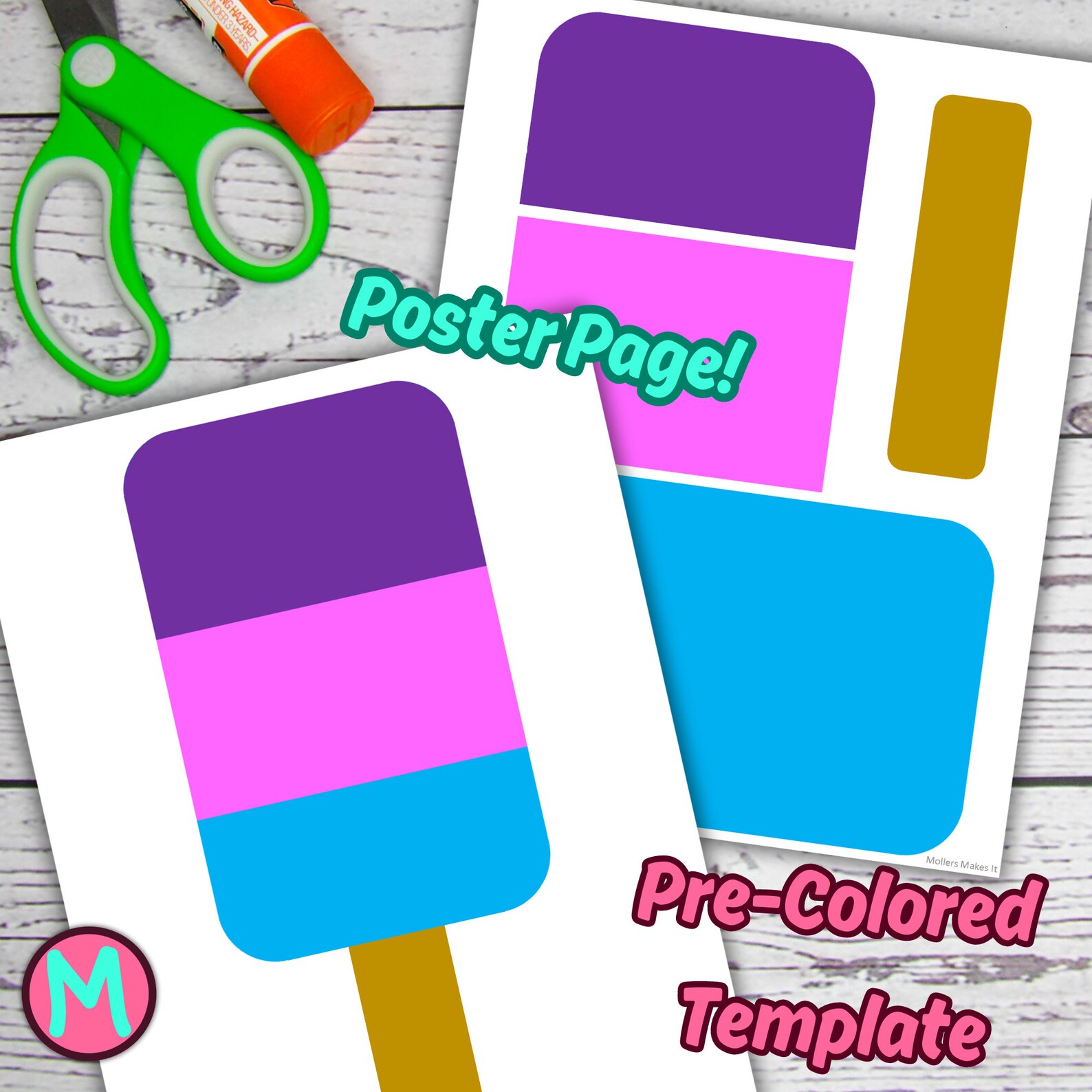 Popsicle Craft Template, Printable Cut and Glue Paper Craft for Kids - Etsy