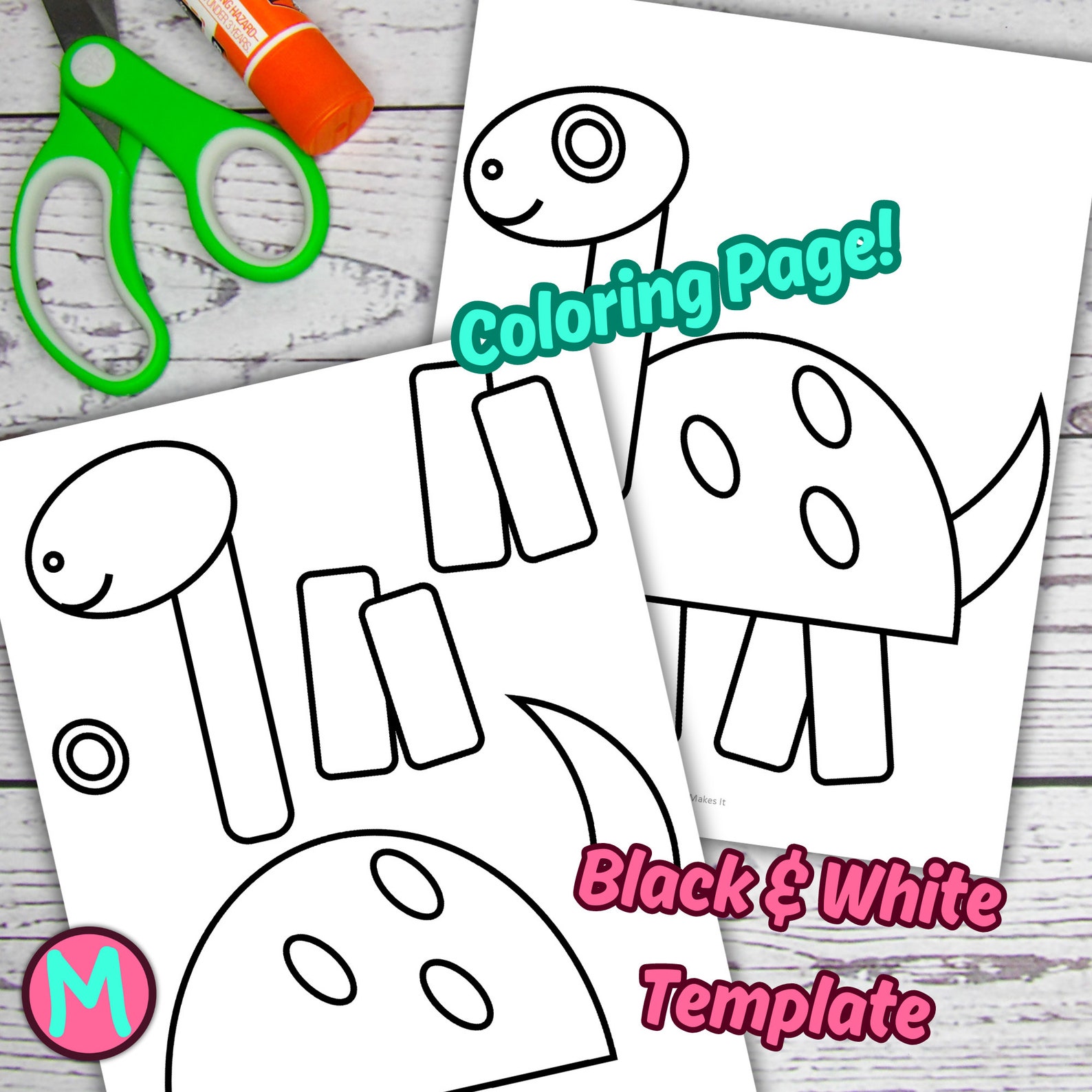 Brontosaurus Craft Template: Printable Dinosaur Activity (PDF Download ...