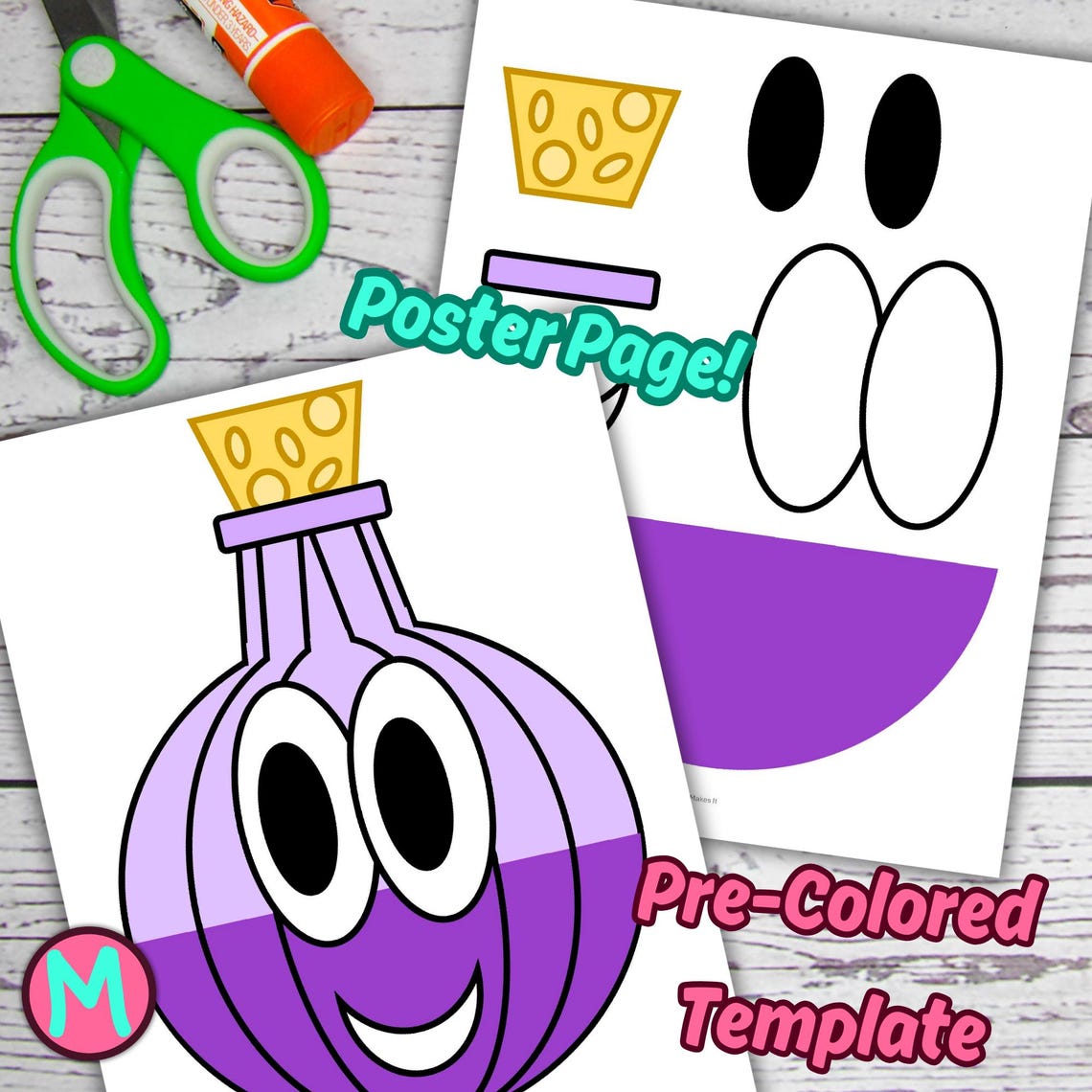 Smiling Potion Craft Template for Kids, Simple Cut and Glue Craft for ...