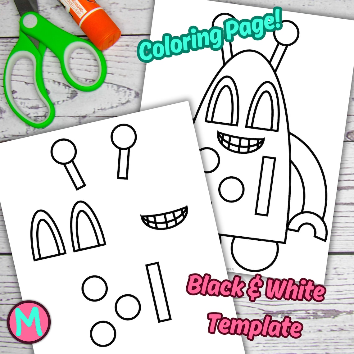 Robot Paper Craft Template: Cut and Glue Activity (PDF) - Etsy
