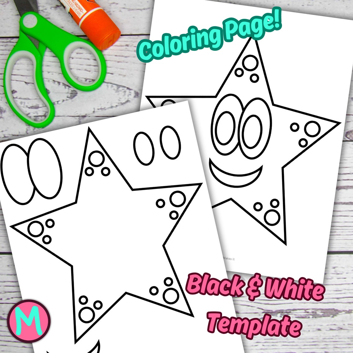 Star Craft Template for Kids: Preschool Cut and Glue Activity (PDF ...