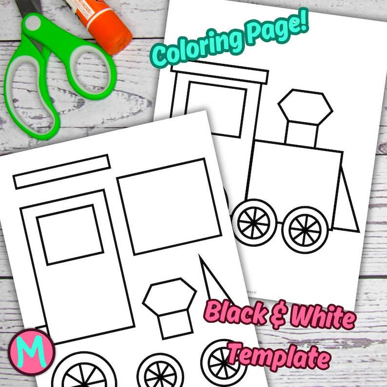 Blue Train Craft Template: Printable Cut & Glue Paper Craft for Kids ...