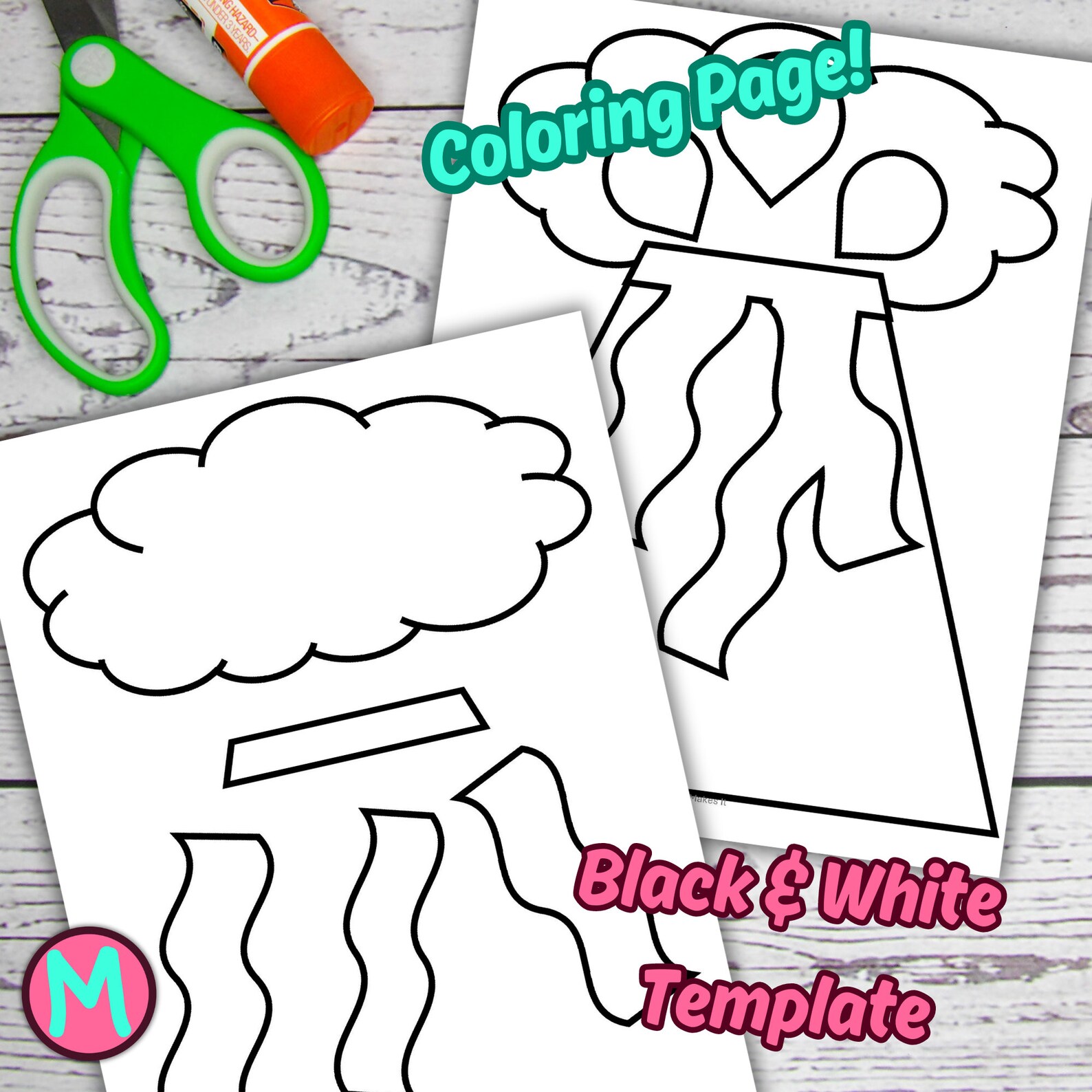 Volcano Craft Template for Kids, Simple Toddler Craft, Preschool ...