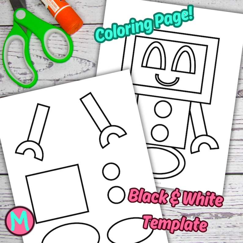 Rad Robot Craft Template for Kids, Printable Pattern for Preschool ...