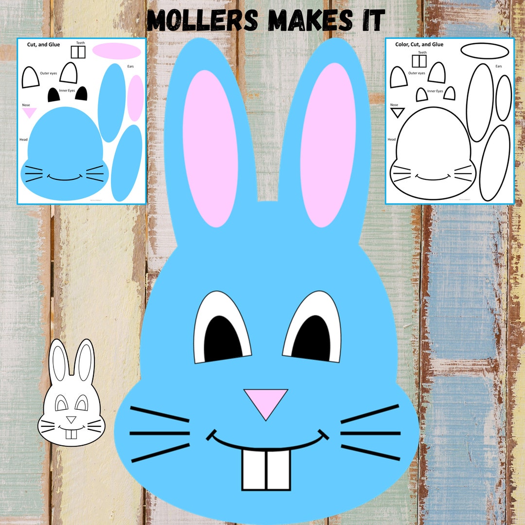Bubbly Bunny Head Craft Template for Preschool Kindergarten - Etsy