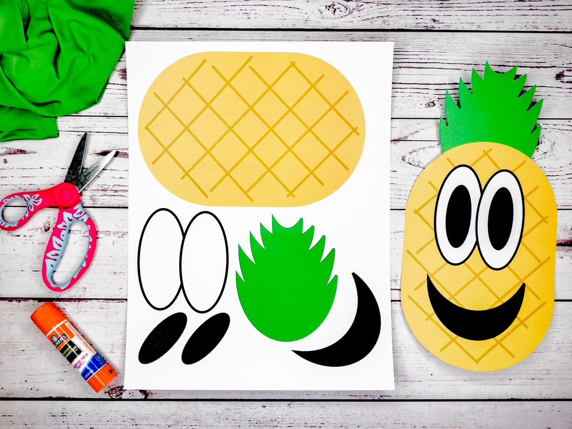Pineapple Craft Template: Cut & Paste Activity (PDF) - Etsy