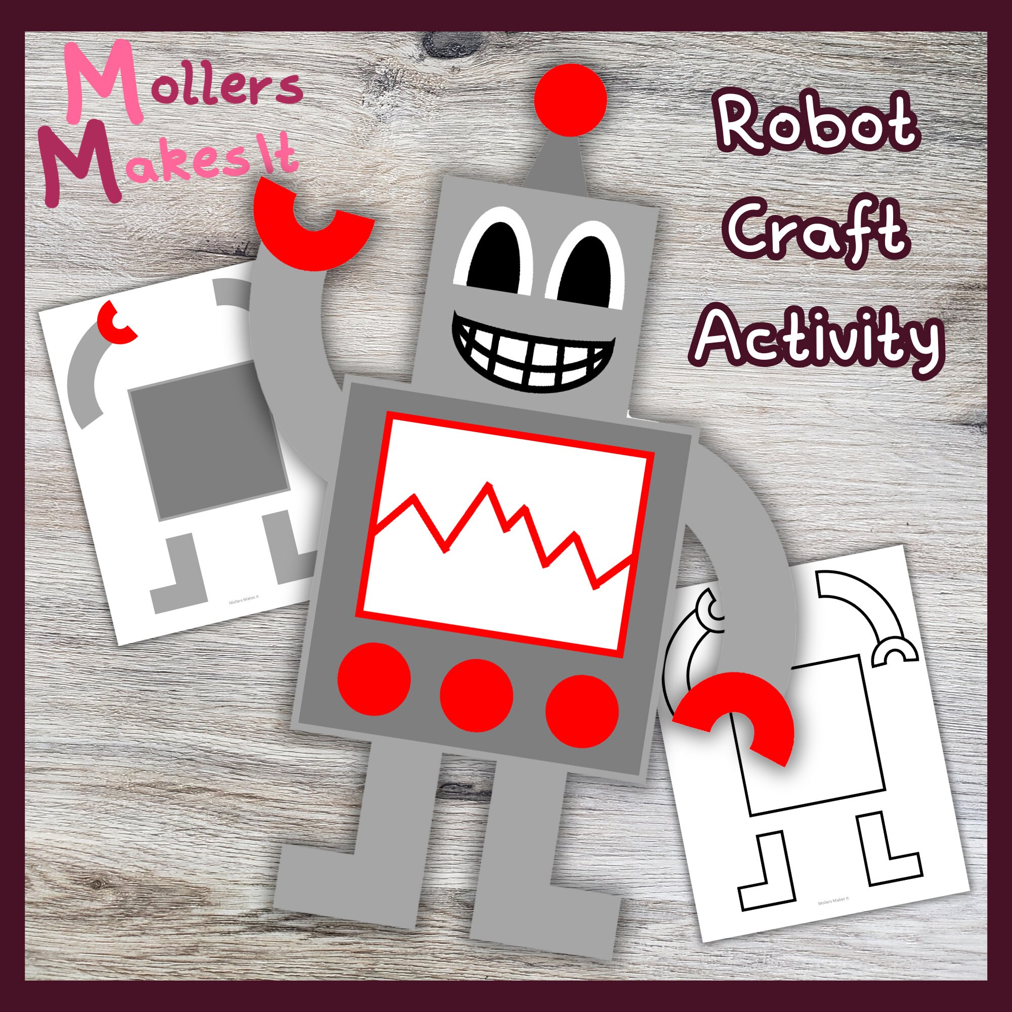 Rational Robot Craft Template for Kids in Preschool, Kindergarten ...