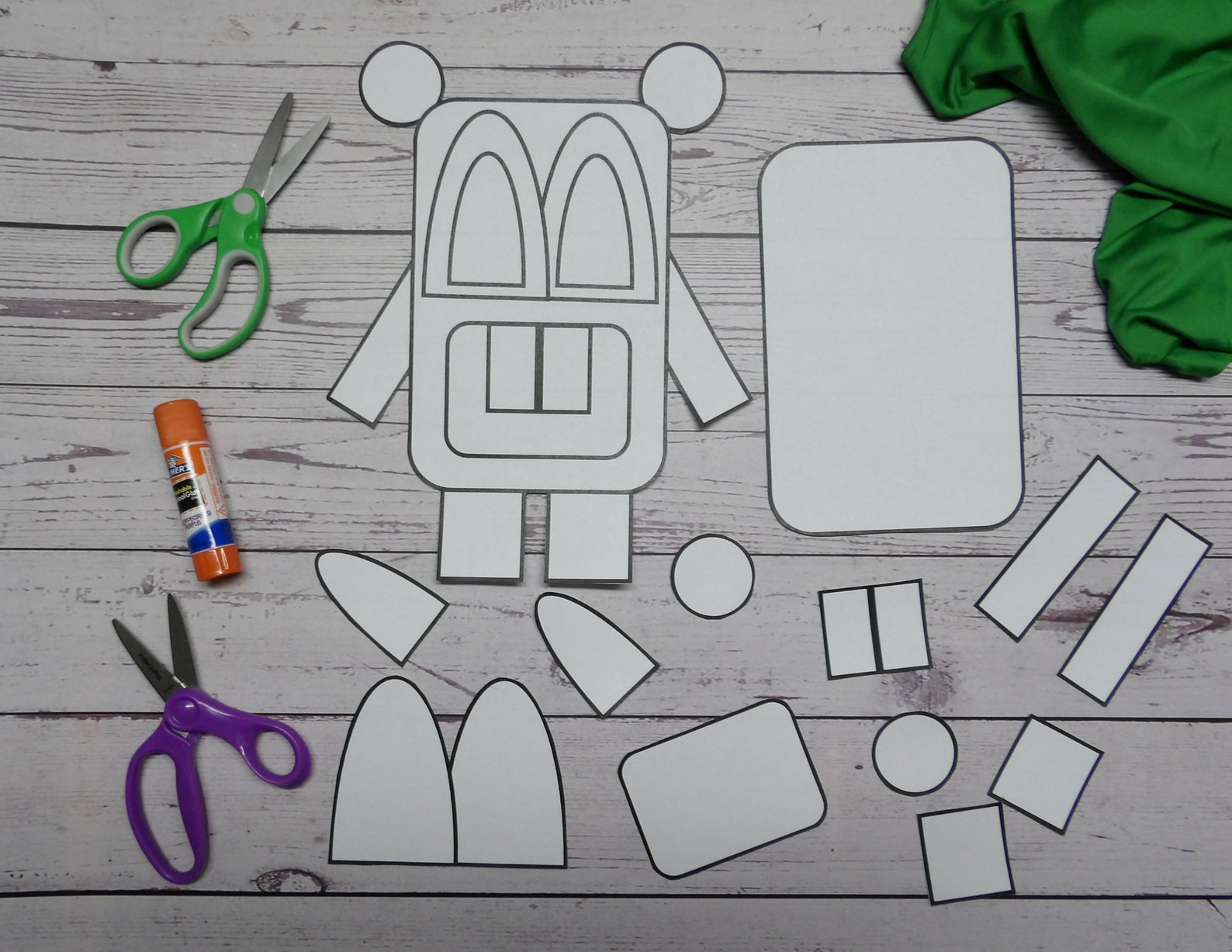 Green Monster Craft Template for Kids, Preschool, Kindergarten ...