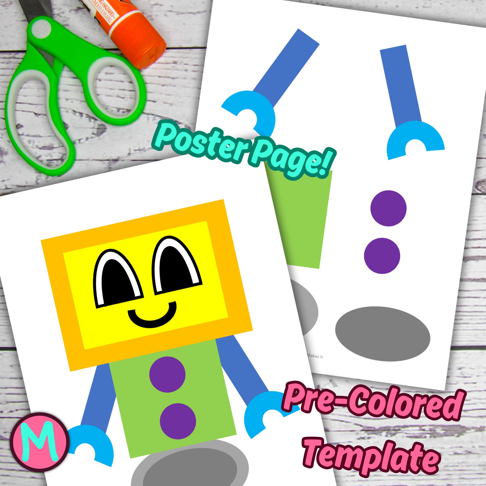 Rad Robot Craft Template for Kids, Printable Pattern for Preschool ...