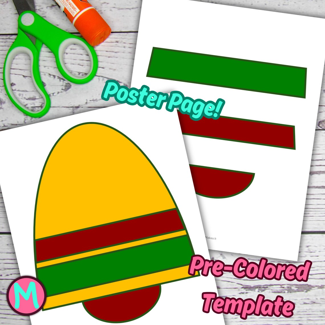 Bell Craft Template for Kids, Christmas Bell Craft for Toddlers, Simple ...