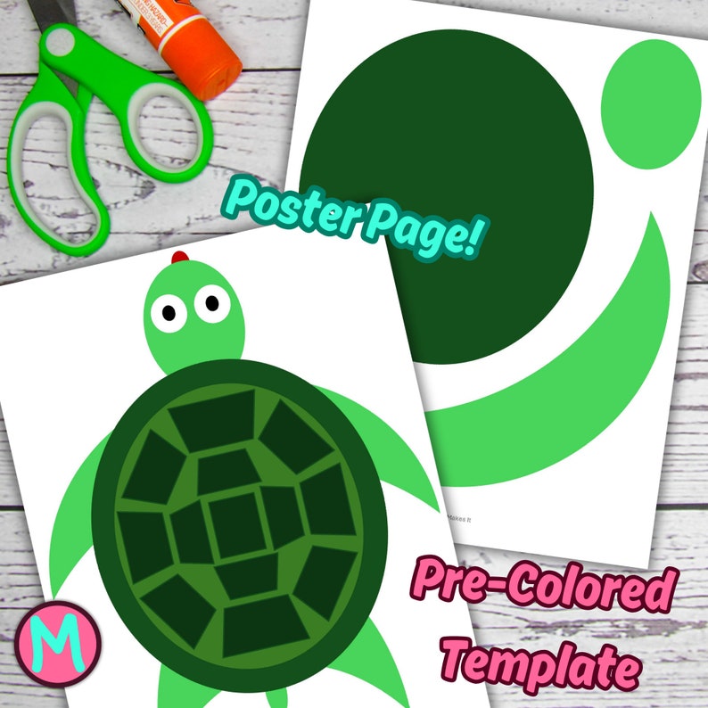 Turtle Craft Template: Cut & Glue Paper Craft (PDF) - Etsy