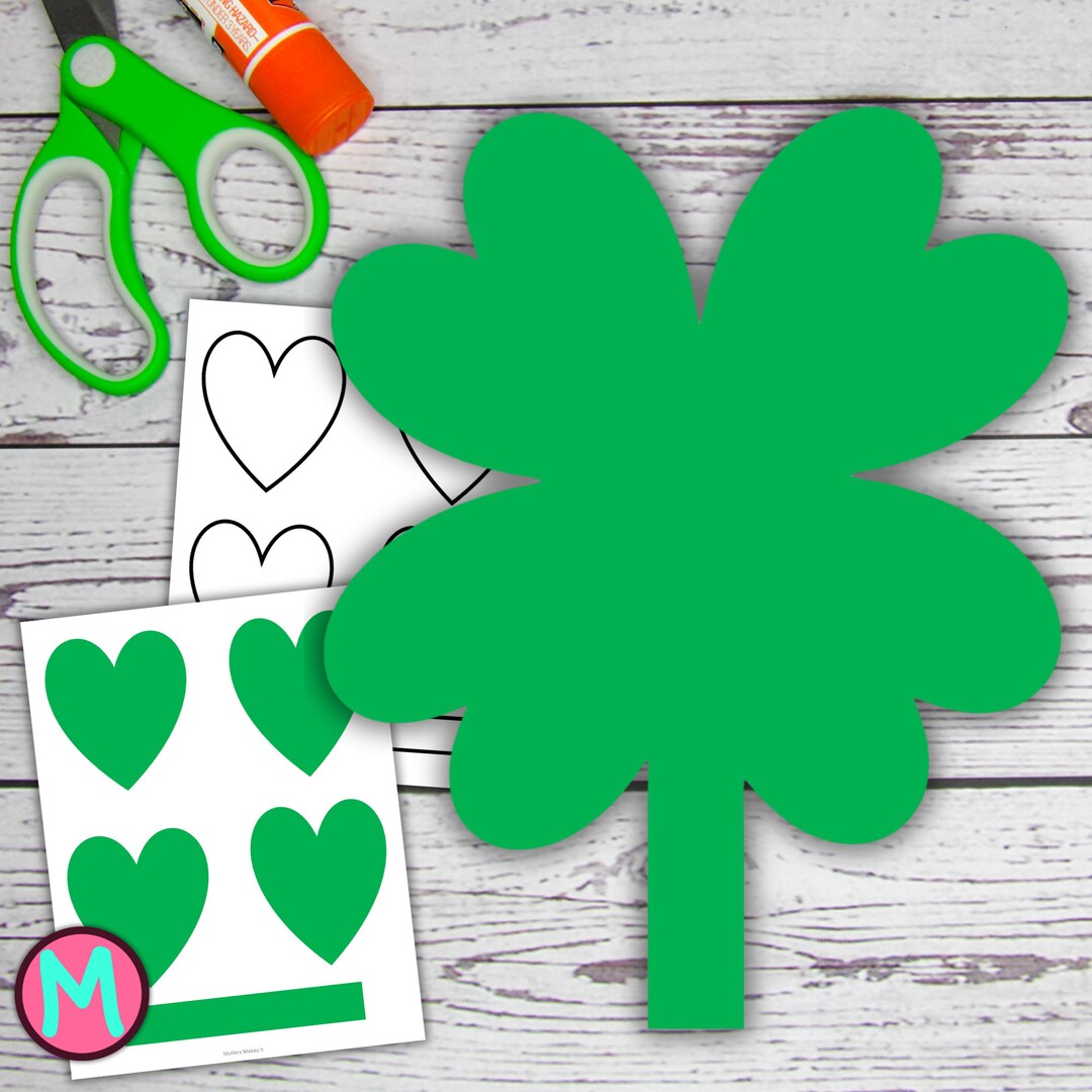 Four Leaf Clover Craft Template for Preschool, Simple Toddler Craft, St ...