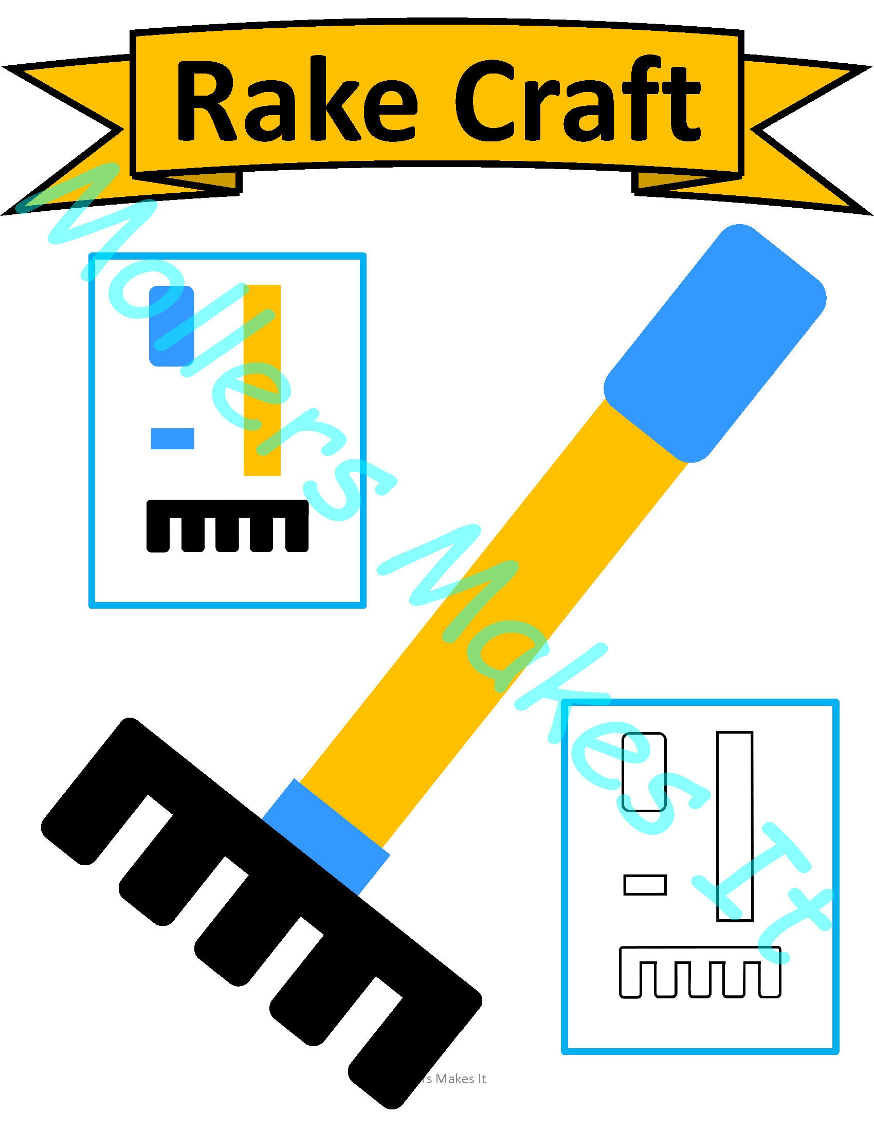 Rake Craft Template a Cut and Glue Activity for Preschool, Toddler ...