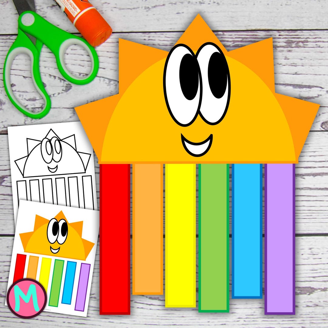 Sun and Rainbow Craft Template: Cut & Glue Activity (PDF Download - Etsy UK